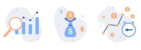 Finance Growth Illustration Set Analyzing Investments Financial