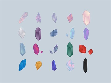 Premium Vector Crystal Gradient Element Set
