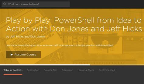 pluralsight play by play powershell from idea to action course with