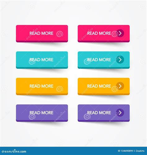 Read More Colorful D Button Set On White Background Flat Line Button Collection Vector Web