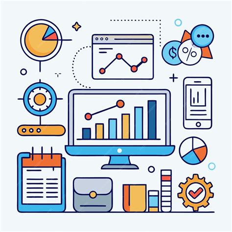Business Analytics Icons In A Flat Design Style Premium Ai Generated Vector