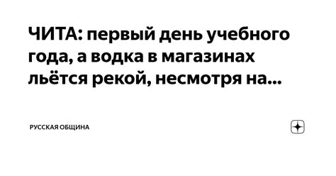 ЧИТА первый день учебного года а водка в магазинах льётся рекой несмотря на… РУССКАЯ ОБЩИНА