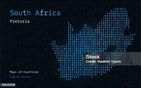South Africa Map Shown In Binary Code Pattern Tsmc Matrix Numbers Zero