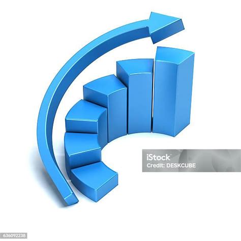 비즈니스 성장 곡선 막대 및 화살표 그래프 3d 렌더링 일러스트레이션 3차원 형태에 대한 스톡 사진 및 기타 이미지 3차원 형태 개선 그래프 Istock