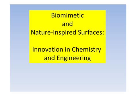 Pdf Biomimetic And Nature Inspired Surfaces Innovation In Dokumentips