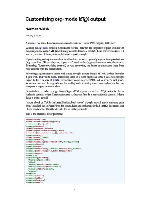 Customizing Org Mode Latex Output