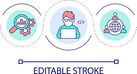 Programmer Analyst Loop Concept Icon Network Developer Abstract Idea Thin Line Illustration