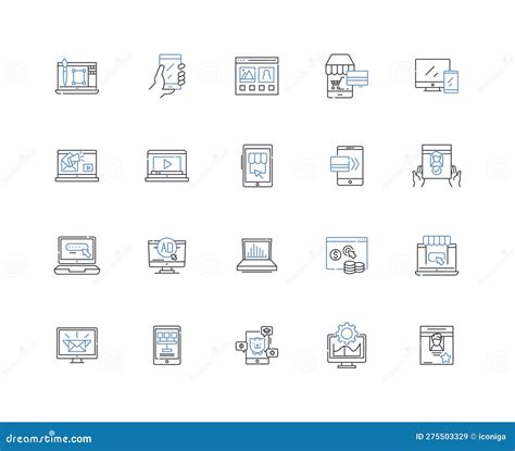 Navigation Bar Line Icons Collection Menu Tabs Links Navigation