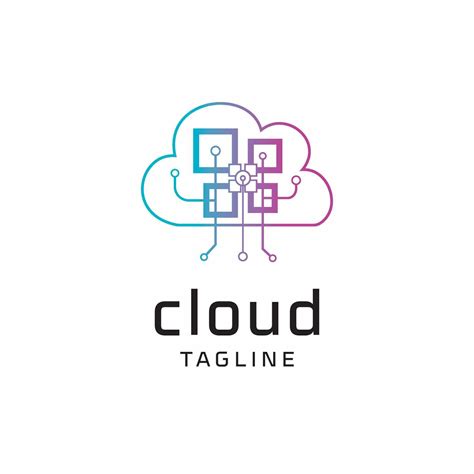 Cloud Logo Line Art Icon Internet Data Computing Sign For Technology