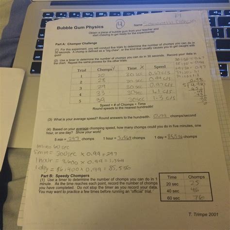 Bubble Gum Physics Lab Samantha Garcia