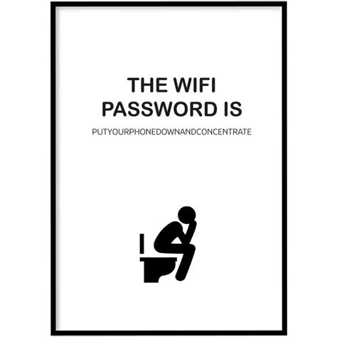 Poster WiFi Password Wallll WC Poster Toilet Poster Snelle Levering Poster Woorden