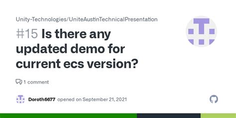 Is There Any Updated Demo For Current Ecs Version Issue Unity Technologies