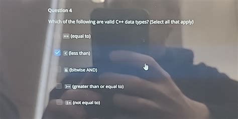 solved question 4which of the following are valid c ﻿data