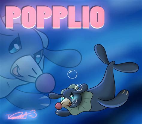 Download Smirking Popplio Swimming Under Water Wallpaper