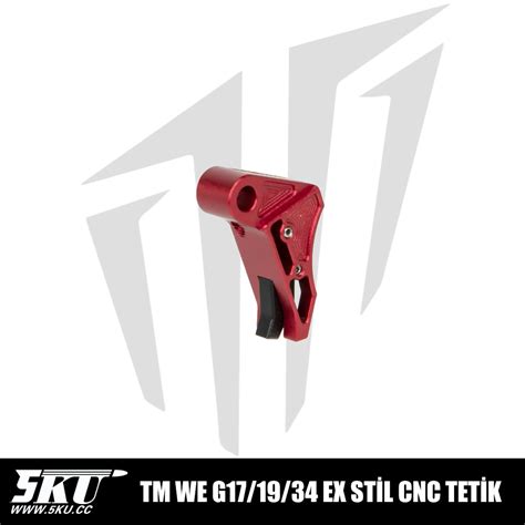 5ku Tm We G17 19 34 Airsoft Tabanca Cnc Tetik Ex Stil Kırmızı