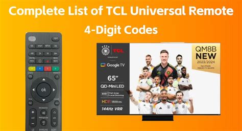 Lista Completa De Códigos De 4 Dígitos Para Controles Remotos Universais Tcl
