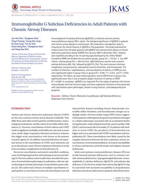 Pdf Immunoglobulin G Subclass Deficiencies In Adult Patients With