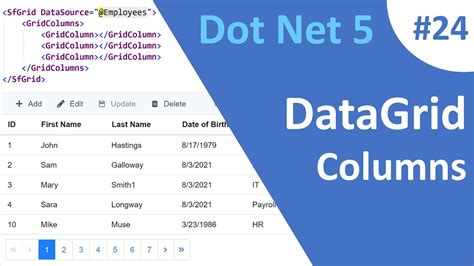 Aspnet Core Blazor Datagrid Columns Youtube
