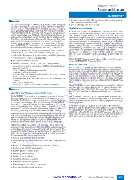 Siemens Simatic Simatic Pcs 7 Standardcatalog St Pcs 7 V6 1 Pdf