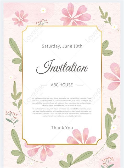 꽃 테두리 핑크 초대 카드 이미지 사진 469170533 무료 다운로드