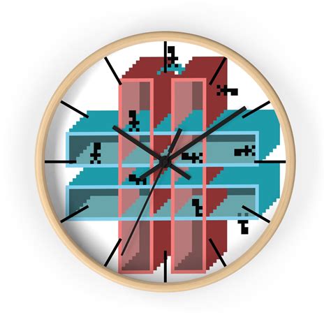 Ozzzz Intersections Geometric Pixel Art Wall Clock Etsy