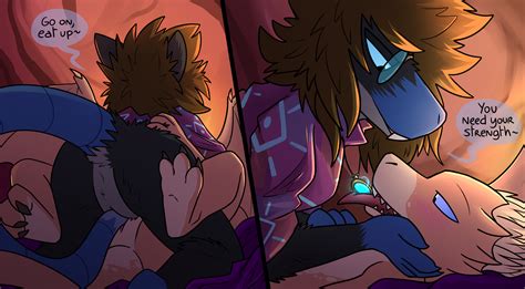 Rule 34 2 Panel Comic 3 Toes 4 Fingers Abstract Background Anthro Bed