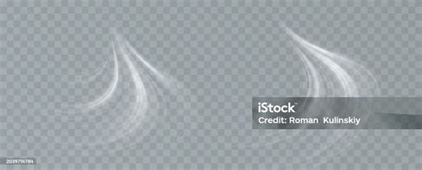 먼지가 있는 흰색 마법 나선형 소용돌이 라인 조명 효과 투명한 배경에 바람 곡선이 있는 밝은 플래시입니다 날아다니는 입자 마법의 나선 별과 함께 비틀림 효과 산들바람에 대한