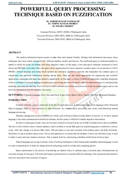 pdf powerfull query processing technique based on fuzzification