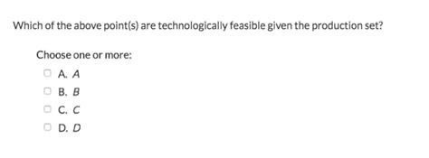 Solved The Graph Below Shows The Production Set For A Firm
