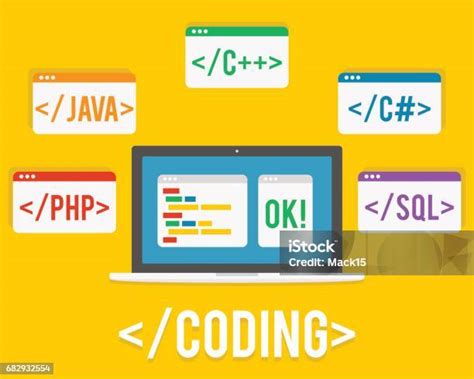 소스 코드와 디버거 노트북입니다 프로그래밍 하 고 배경을 코딩입니다 평면 디자인 0명에 대한 스톡 벡터 아트 및 기타 이미지