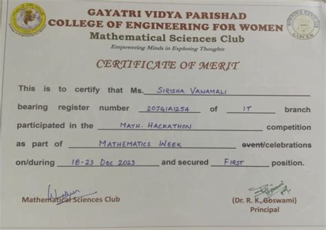 Sirisha Vanamali On Linkedin Mathhackathon Mathematicsday