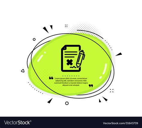 Reject File Icon Decline Document Sign Royalty Free Vector