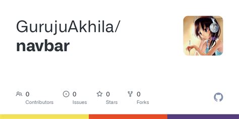 GitHub GurujuAkhila Navbar