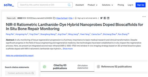 Nir Ii Ratiometric Lanthanide Dye Hybrid Nanoprobes Doped Bioscaffolds For In Situ Bone Repair