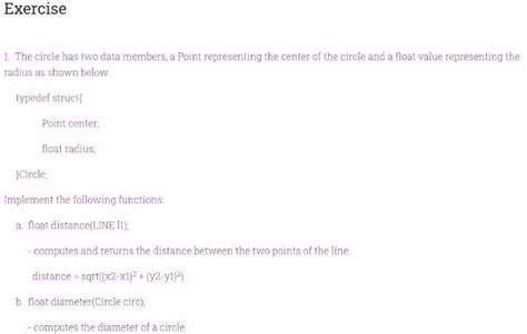 solved exercise 1 the circle has two data members a point