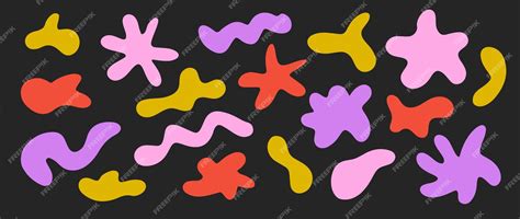 premium vector abstract irregular shapes set bright liquid organic