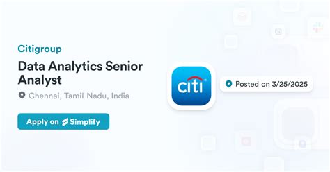 data analytics senior analyst citigroup simplify jobs