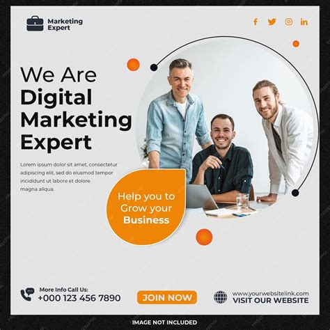 디지털 마케팅 대행사 및 기업 소셜 미디어 게시물 또는 정사각형 웹 배너 템플릿 무료 Psd 파일