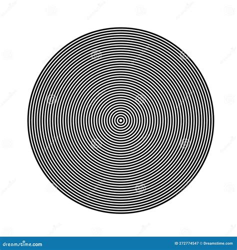 Circle Repeating Inward On A White Background In A Linear Style For
