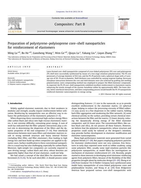 Pdf Preparation Of Polystyrenepolyisoprene Coreshell Nanoparticles