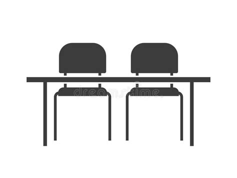 Table And Two Chairs Classroom School Desk Stock Vector Illustration Of Diner Element