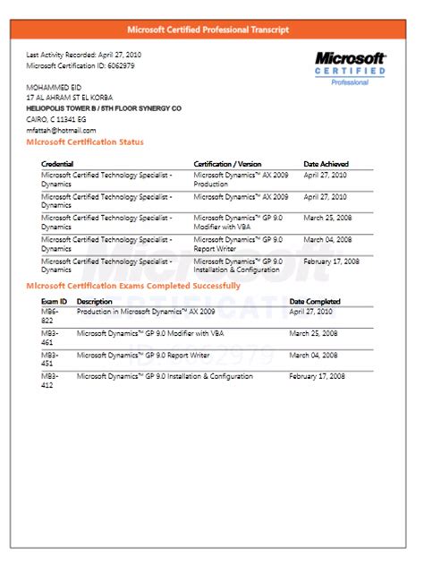 Mslearningtranscript Pdf