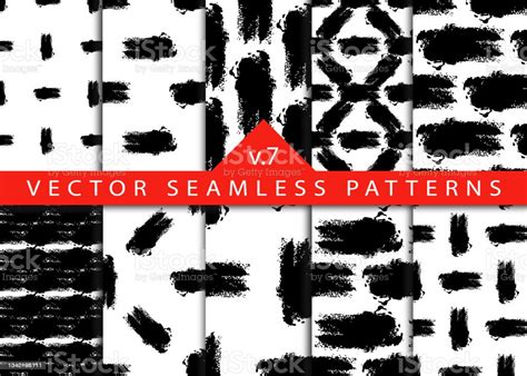 10 초추상 브러시 매끄러운 패턴 스트라이프와 검은 색의 스트로크 배경을 설정합니다 직물 및 벽지기 의 기하학적 모양 디자인