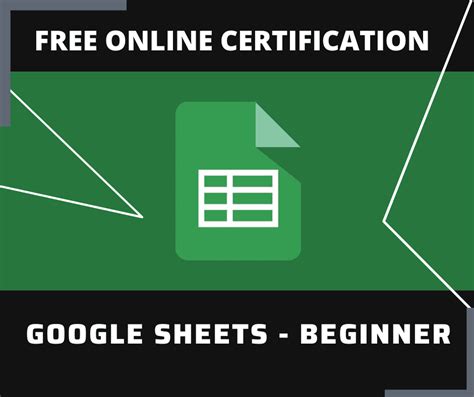 Google Sheets Beginner Free Online Course