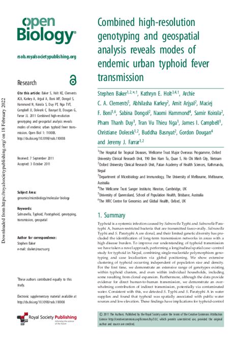 Pdf Combined High Resolution Genotyping And Geospatial Analysis Reveals Modes Of Endemic Urban