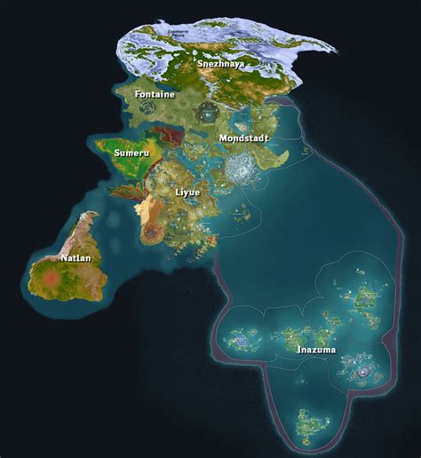 World Map Genshin Khám Phá Bản Đồ Toàn Cầu Trong Genshin Impact