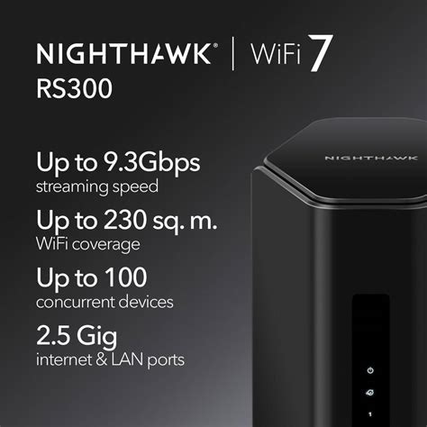 Netgear Nighthawk Wifi 7 Router Rs300 Router 9 3gbps Speed 4x High Performance Internal