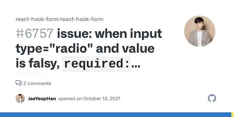Issue When Input Type Radio And Value Is Falsy Required True Validate Behavior Is