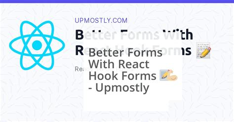 React Jobs On Linkedin Better Forms With React Hook Forms 📝💪🏼 Upmostly