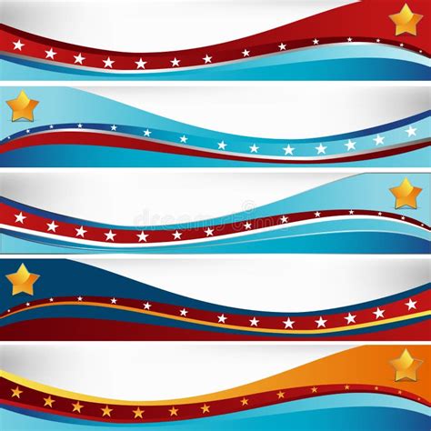 Usa Flag Wave Set Stock Vector Illustration Of American 28665062